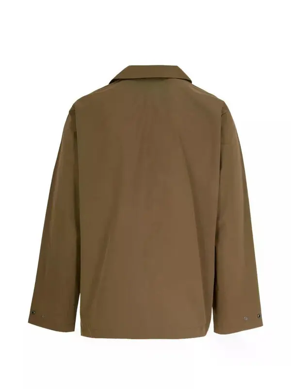 A.p.c. Buttoned Logo Detail Shirt Jacket - Brown