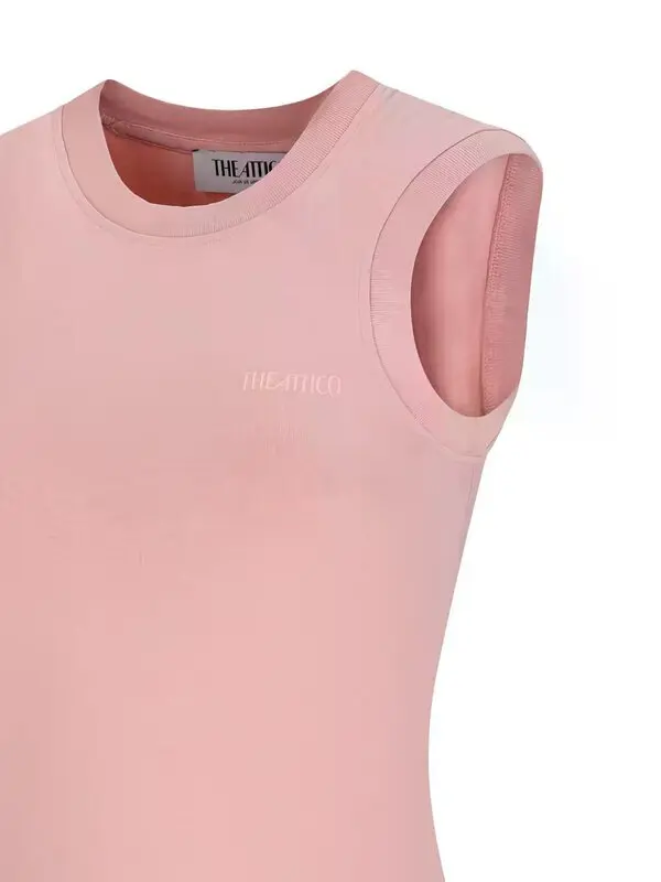 Attico Reese Logo-embroidered Tank Top - Pink