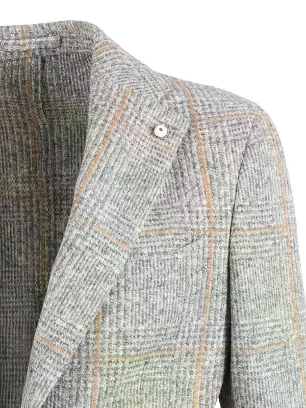 L.B.M. 1911 Checked Single-breasted Blazer - Grey