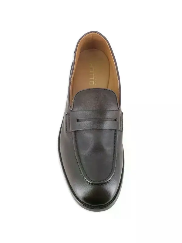 ALEXANDER HOTTO Penny Slot Calf Leather Loafers
