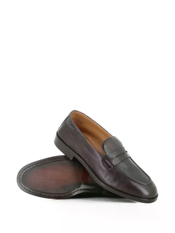 ALEXANDER HOTTO Penny Slot Calf Leather Loafers