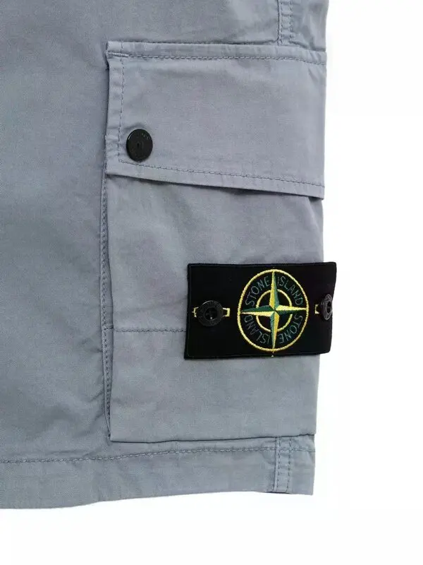 Stone Island Stretch Organic Cotton Twill Cargo Bermuda Shorts