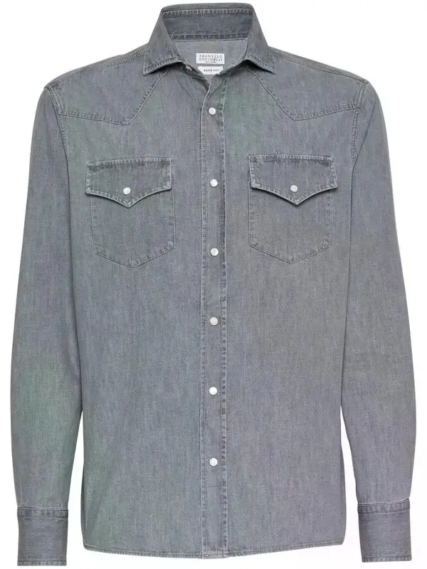 Brunello Cucinelli Western Denim Shirt