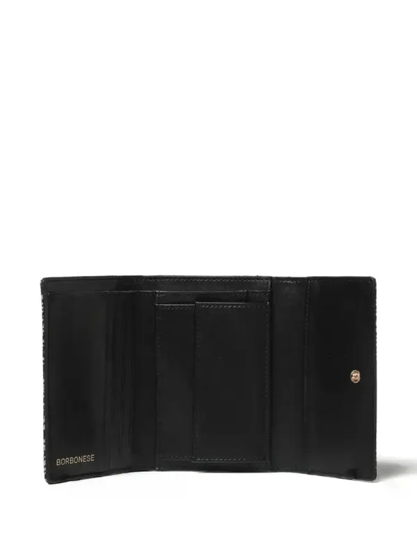 Borbonese Medium Printed Tri-fold Wallet - Black