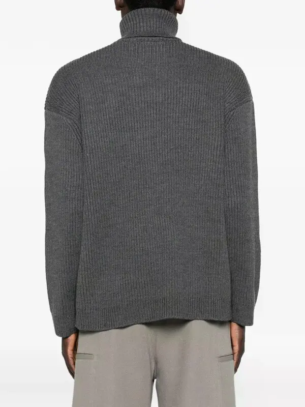 ENTIRE STUDIOS Roll-neck Ribbed Sweater - Grey