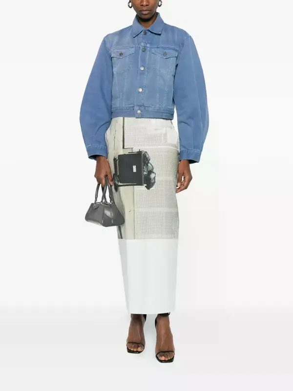 HAIKURE Button Denim Jacket - Blue