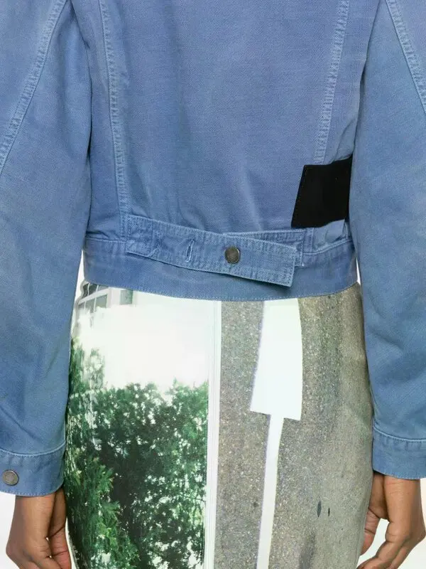 HAIKURE Button Denim Jacket - Blue