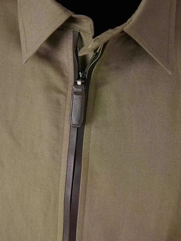 Brioni Patch-detail Zip-up Jacket - Green