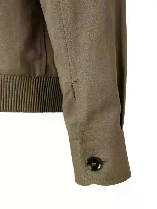 Brioni Patch-detail Zip-up Jacket - Green