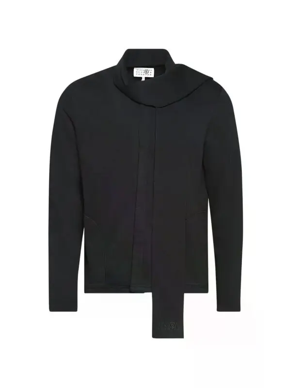 MAISON MARGIELA Long-sleeved Scarf Sweater - Black