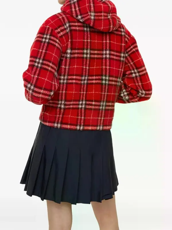 Burberry Check Hooded Fleece Jacket