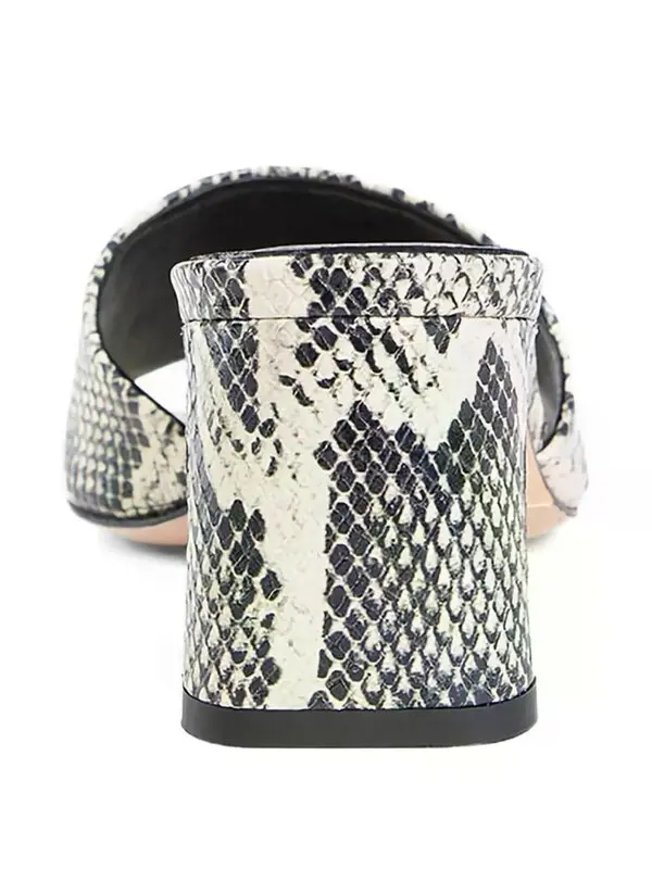 AeydĒ Jeanie Snake-print Mules - Grey