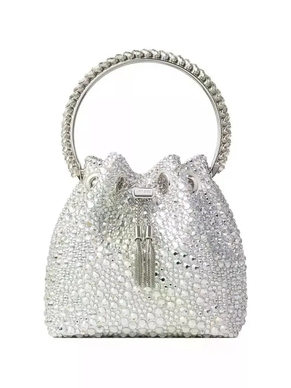 JIMMY CHOO Bon Bon Crystal-embellished Bucket Bag