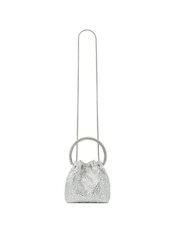 JIMMY CHOO Bon Bon Crystal-embellished Bucket Bag