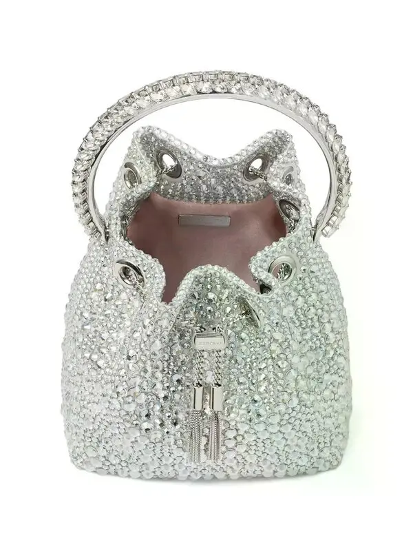 JIMMY CHOO Bon Bon Crystal-embellished Bucket Bag