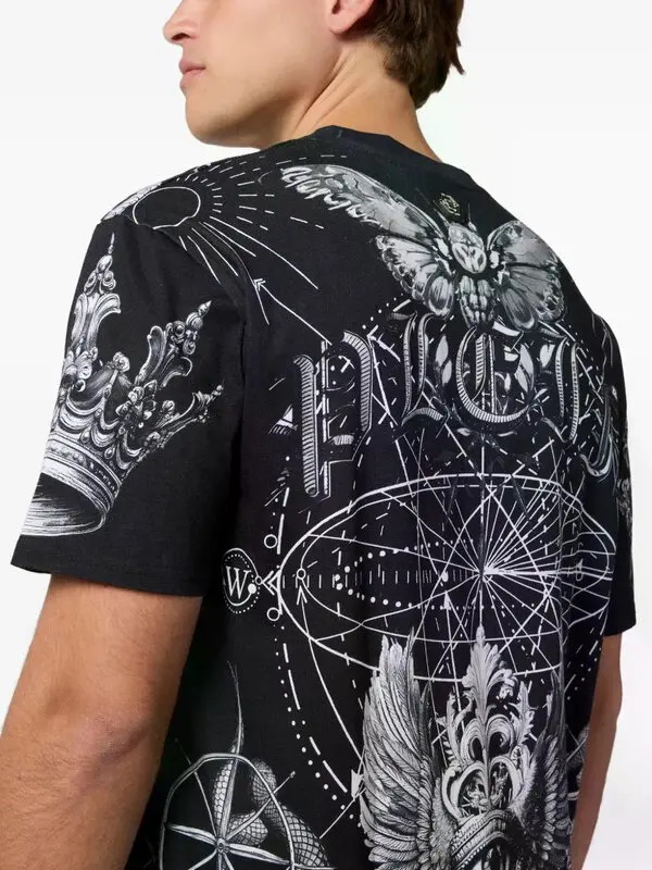 Philipp Plein Round-neck Printed T-shirt - Black
