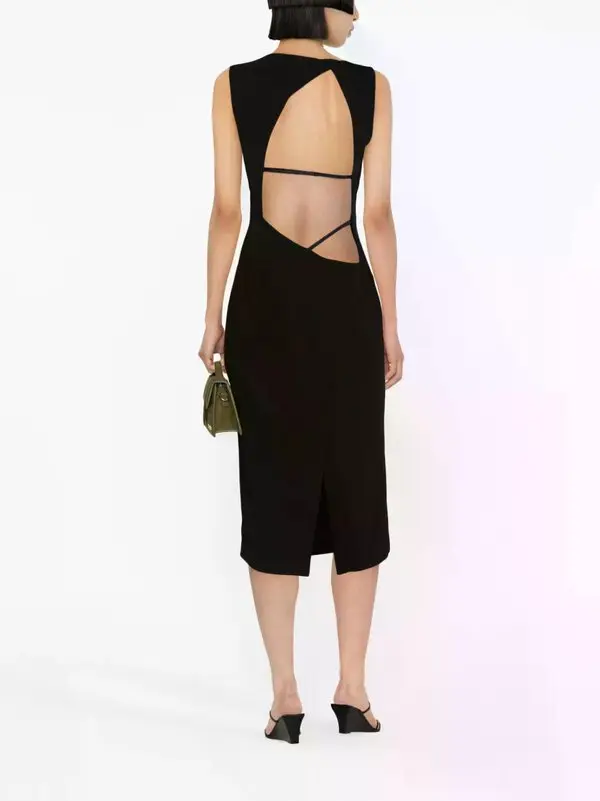 ST. AGNI Boat-neck Sleeveless Lyocell Dress
