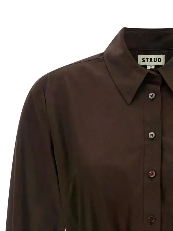 Staud Rocco Long-sleeve Midi Shirt Dress