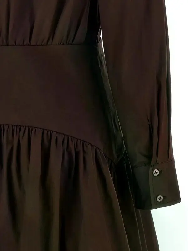 Staud Rocco Long-sleeve Midi Shirt Dress