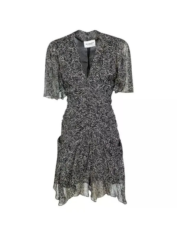 MARANT ETOILE Floral V-neck Mini Dress