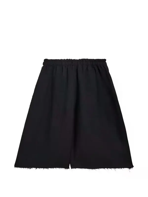 Y3 Raw-cut Shorts With Three Stripes Detail