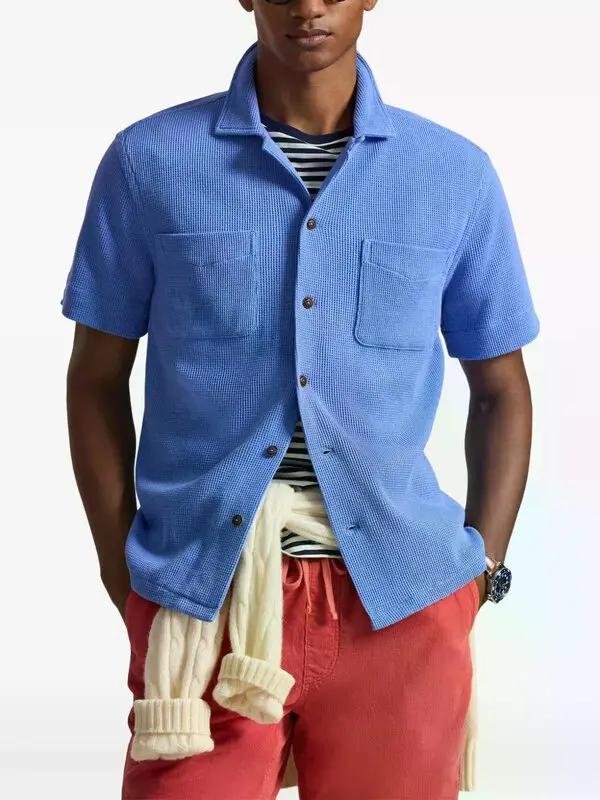 Polo Ralph Lauren Waffle-knit Shirt - Blue