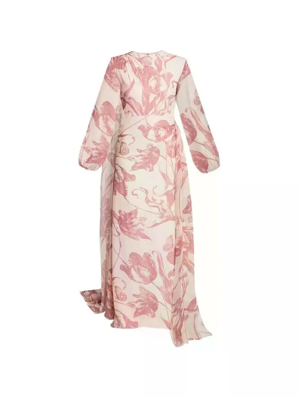 Erdem Floral-print Silk Gown - Neutrals