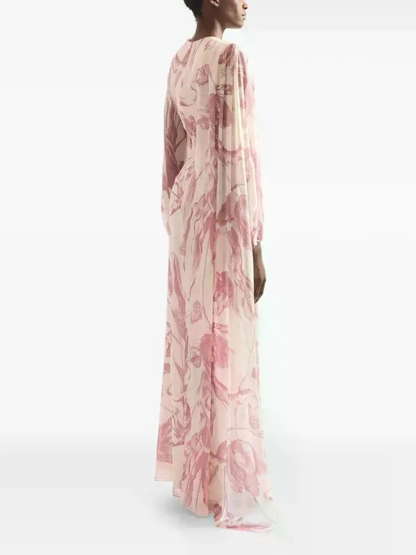 Erdem Floral-print Silk Gown - Neutrals