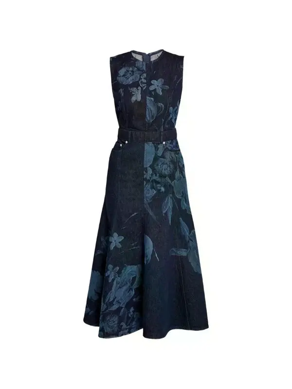 Erdem Floral Sleeveless Midi Dress - Blue