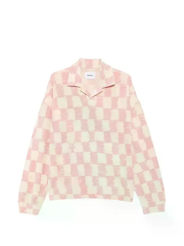 BONSAI Oversized Chequered Long-sleeve Sweater