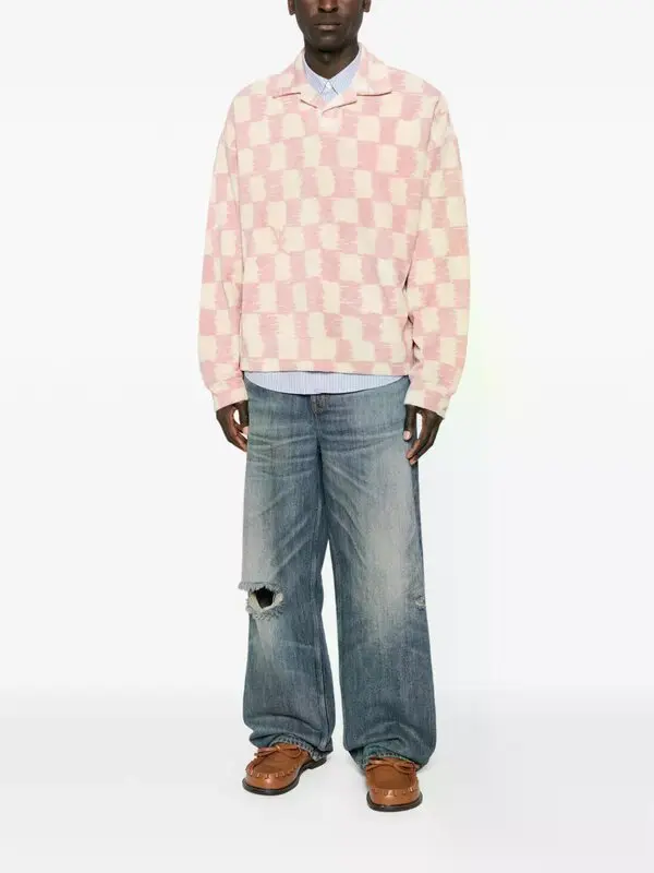 BONSAI Oversized Chequered Long-sleeve Sweater