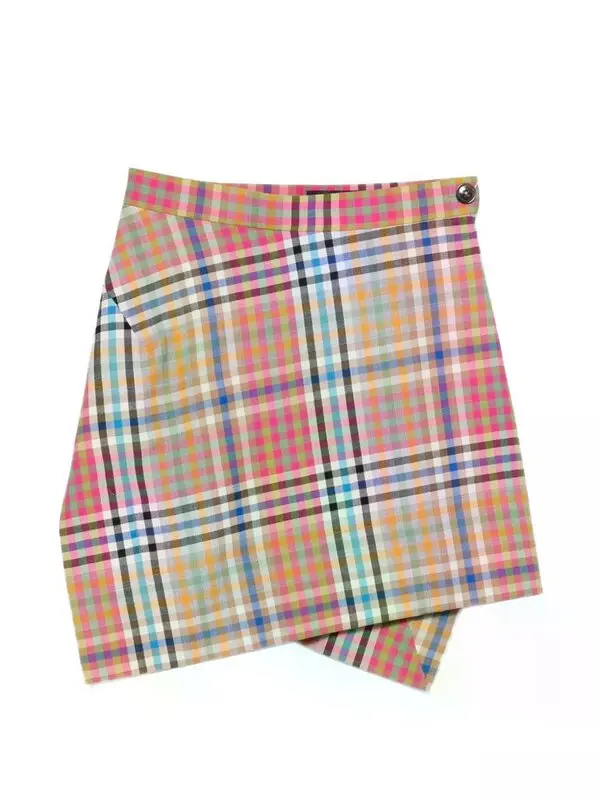VIVIENNE WESTWOOD Plaid Asymmetric Mini Skirt