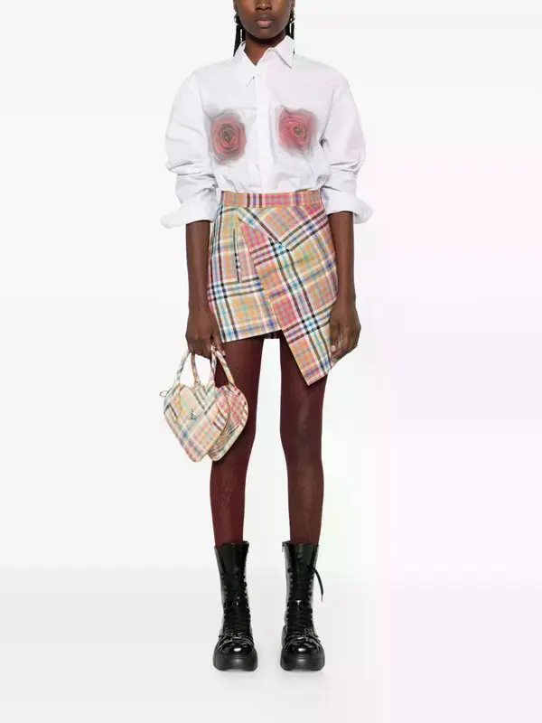 VIVIENNE WESTWOOD Plaid Asymmetric Mini Skirt
