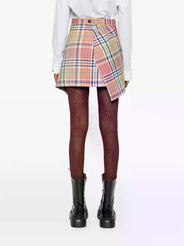 VIVIENNE WESTWOOD Plaid Asymmetric Mini Skirt