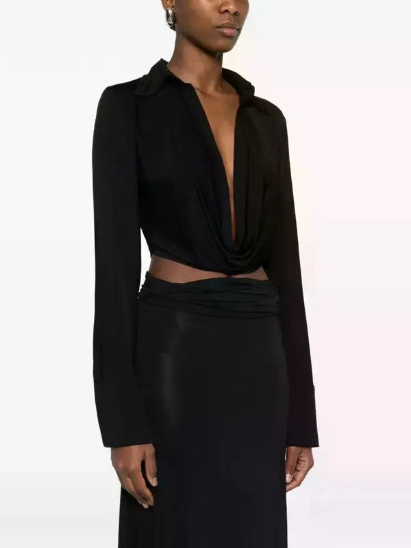 AYA MUSE Draped Collared Top
