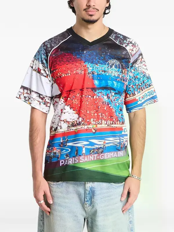 JORDAN Paris Saint-germain V-neck Printed T-shirt