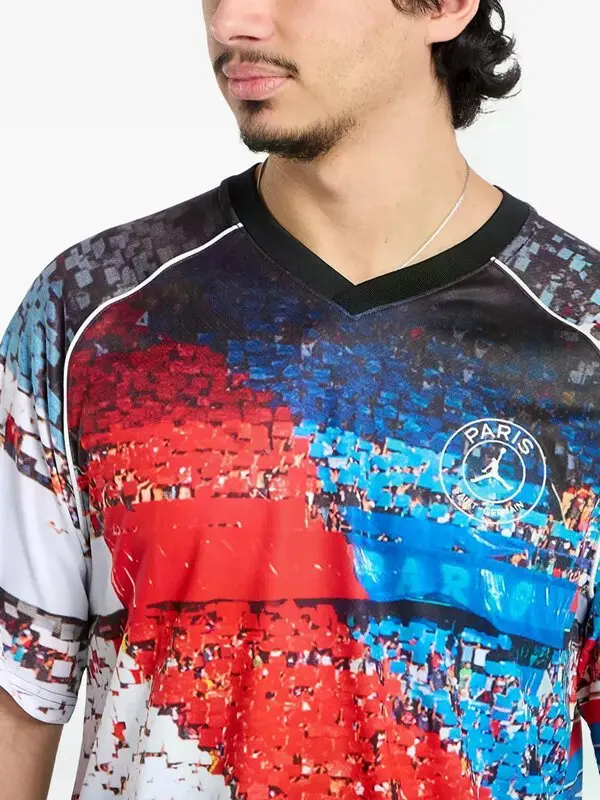 JORDAN Paris Saint-germain V-neck Printed T-shirt