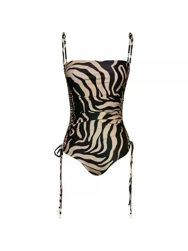 Johanna Ortiz Tarangire Zebra-pattern One Piece - Black