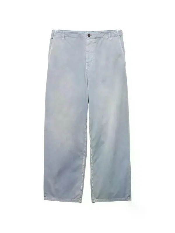 Prada Washed Gabardine Trousers - Blue