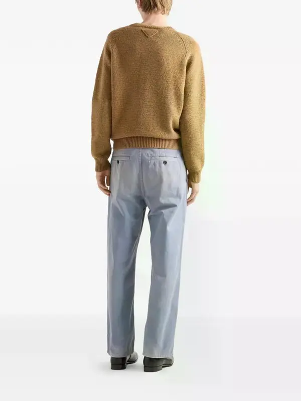 Prada Washed Gabardine Trousers - Blue