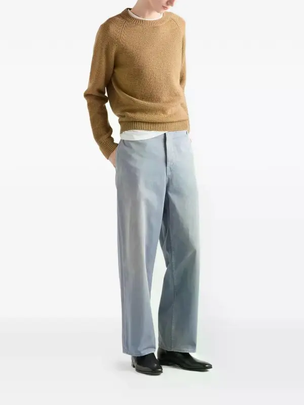 Prada Washed Gabardine Trousers - Blue