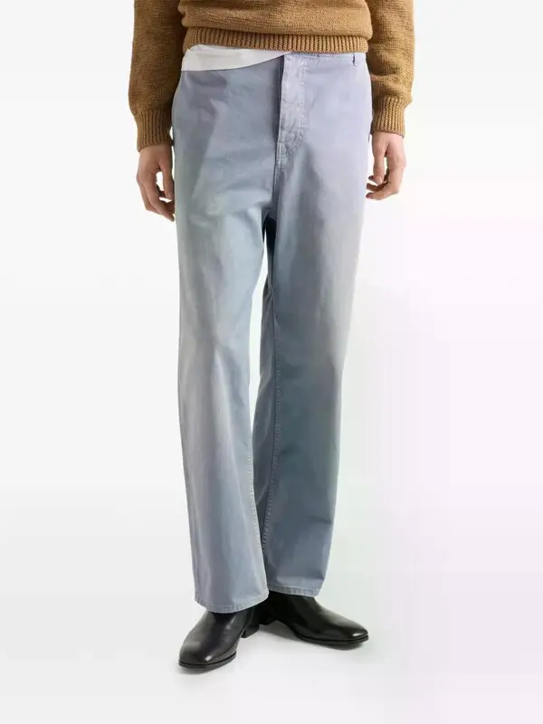 Prada Washed Gabardine Trousers - Blue