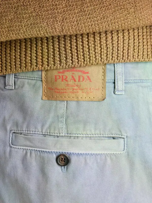 Prada Washed Gabardine Trousers - Blue