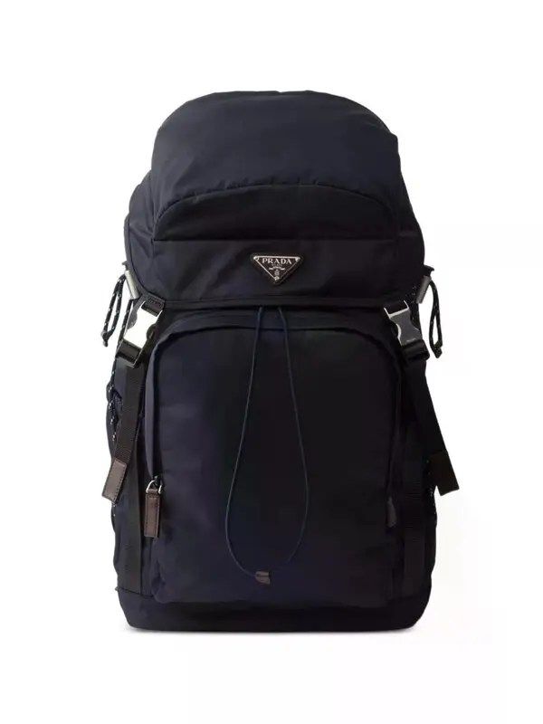 Prada Re-nylon Backpack With Leather Trim - Blue