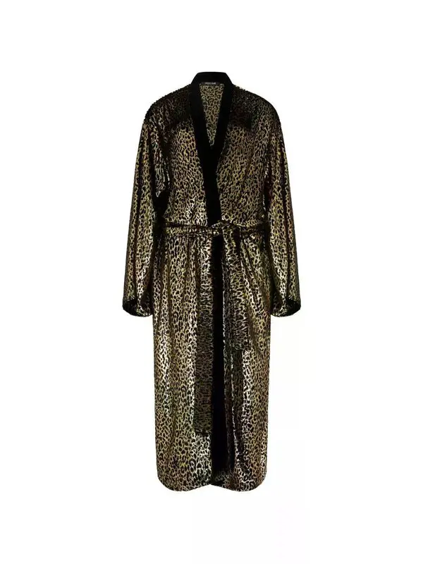 Roberto Cavalli Fil Coupé Leopard-print Coat - Gold