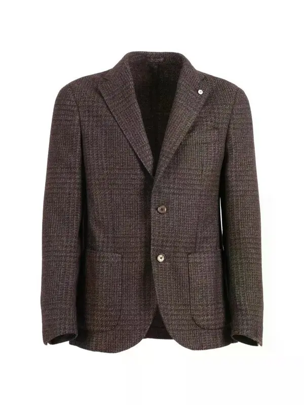 L.B.M. 1911 Checked Single-breasted Blazer - Brown