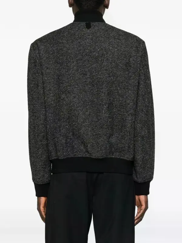 Canali Herringbone Pattern Pocket Jacket