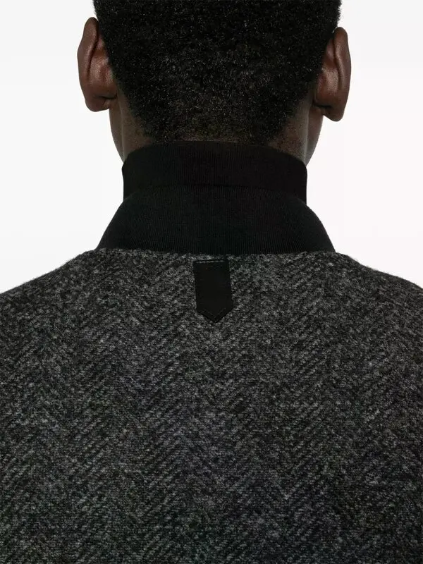 Canali Herringbone Pattern Pocket Jacket