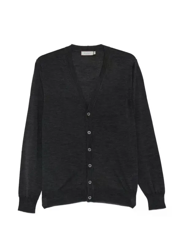 Canali V-neck Button-fastening Cardigan - Grey