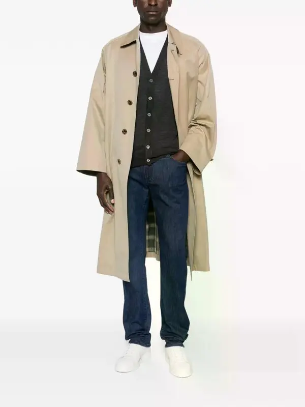Canali V-neck Button-fastening Cardigan - Grey